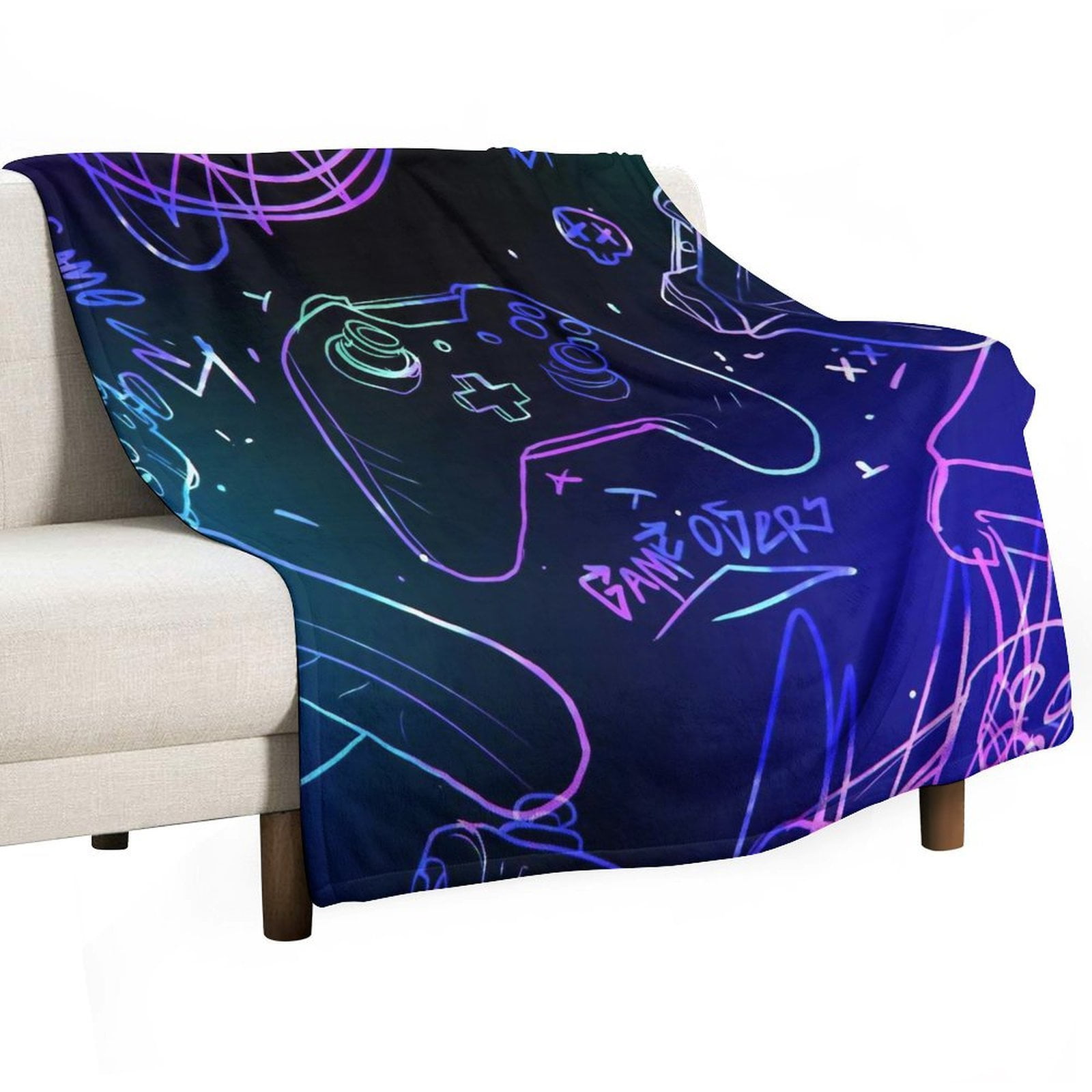 Custom Gamer Gaming Controller Button Flannel Blanket Lightweight ...