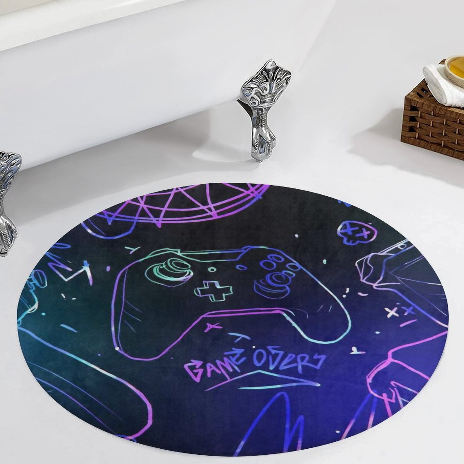 Custom Gamer Gaming Controller Button Round Area Rugs for Bedroom ...