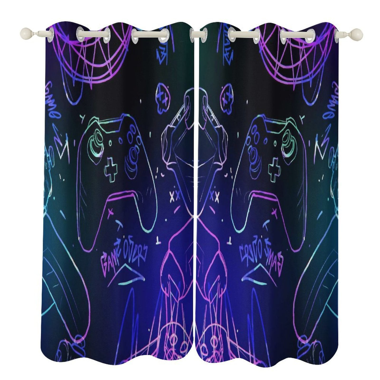 Custom Gamer Gaming Controller Button Window Blackout Curtain 3d ...
