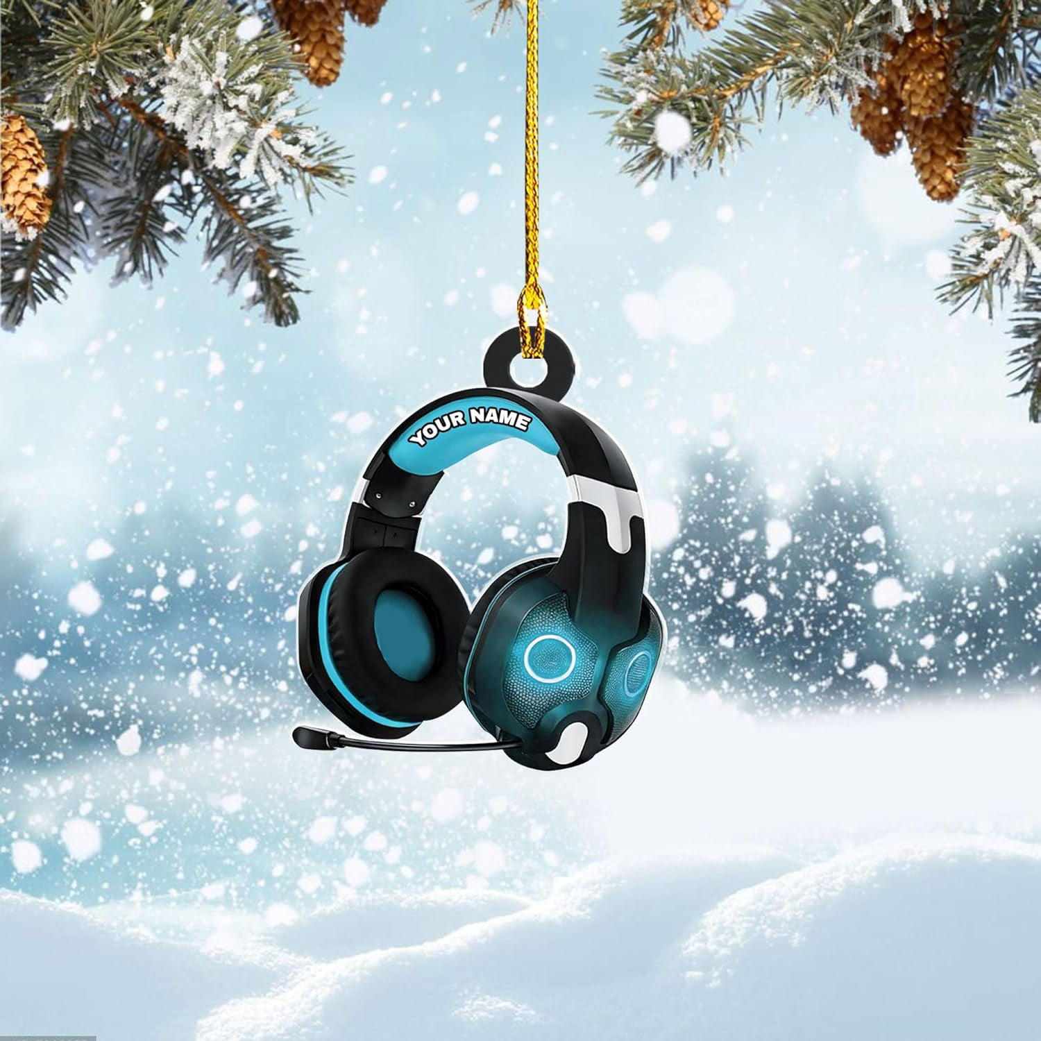 Custom Gaming Head Phones Ornaments 2025 Gaming Head Phones Light ...