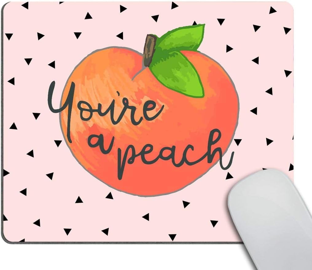 Custom Gaming Mousepad "You’re a Peach" Quote with HandDrawn Peach ...