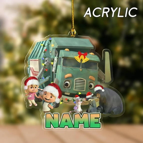 Custom Garbage Truck 2D Flat Ornament 2025 + Driver Name Keepsake ...