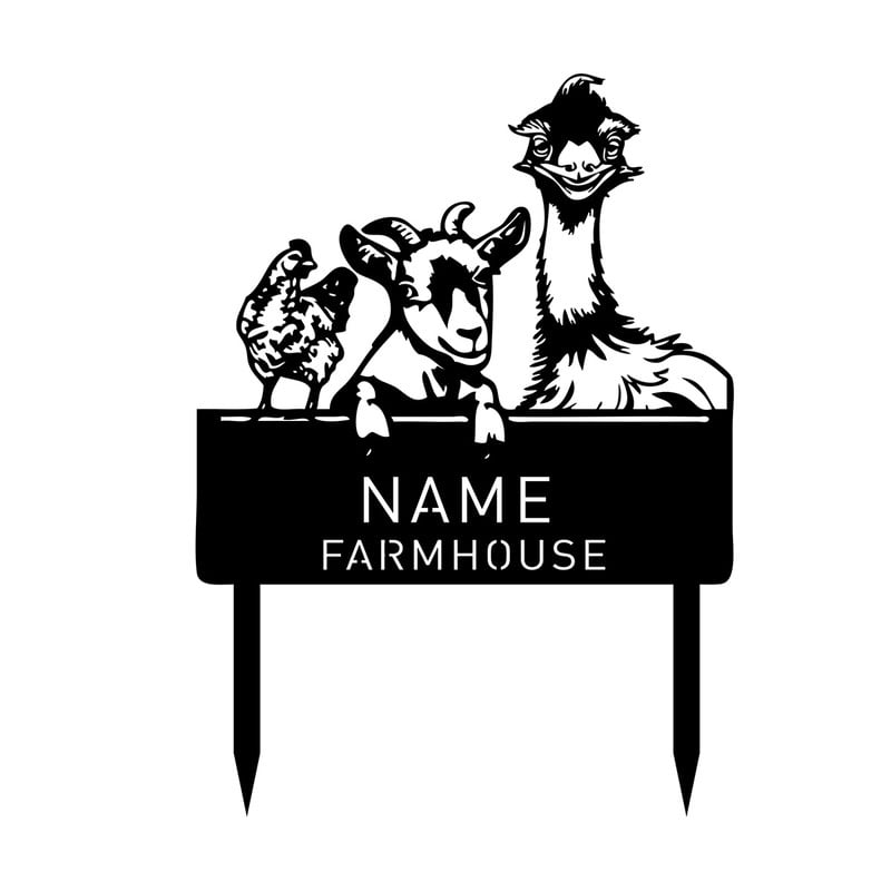 Custom Garden Fairy Animal Name Address Metal Art Stake Sign Plaque for ...