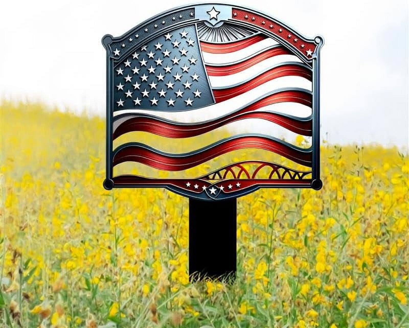 Custom Garden Stake – Personalized American Flag Metal Sign for 4th of ...