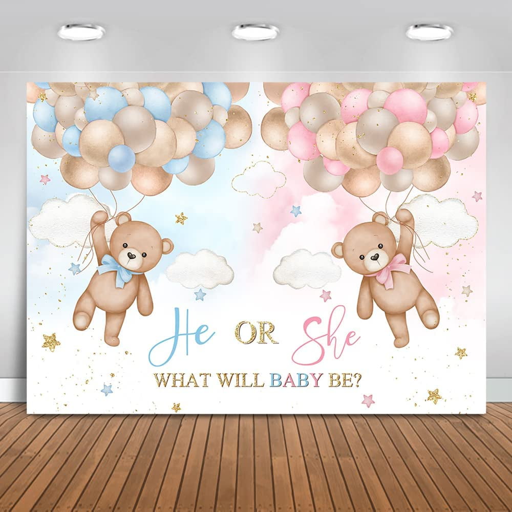 Custom Gender Reveal Backdrop, 7x5ft, Blue, Vinyl Fabric, Photo Booth ...