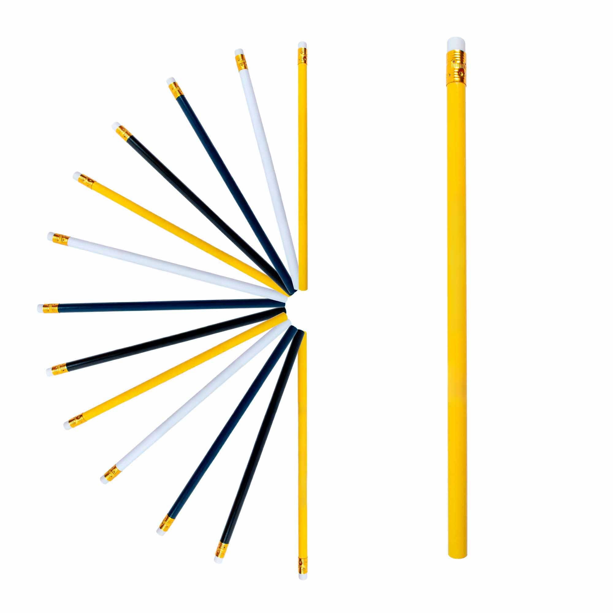 Custom Genie Printed Wooden Pencil with Eraser, Round, HB Lead, Gold Ferrule, Unsharpened ...