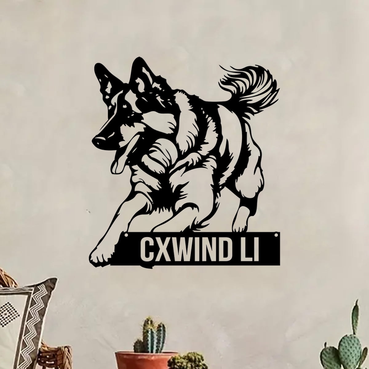 Custom German Shepherd Metal Wall Art - Personalized Dog GSD Name Sign ...