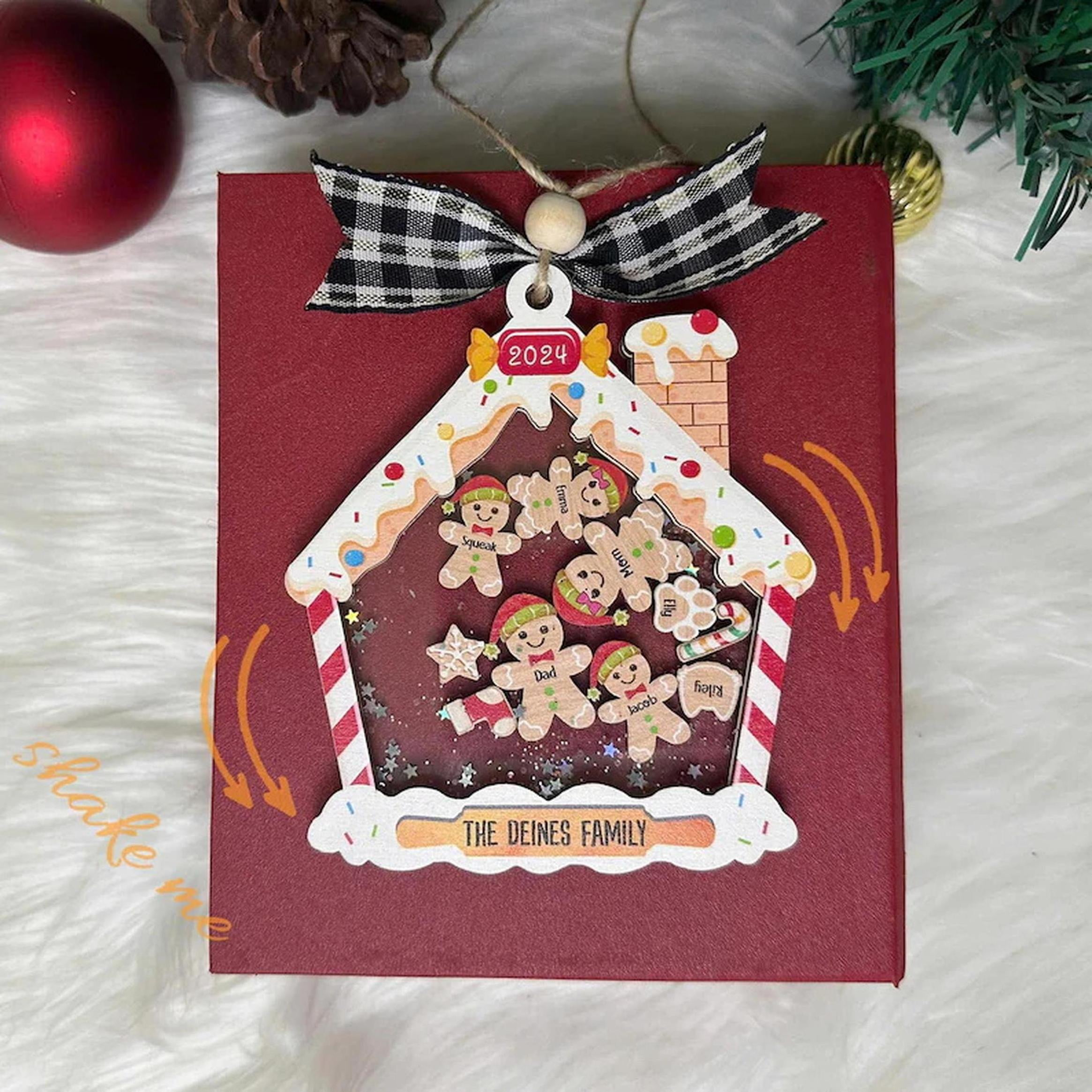 Custom Ginger Family House With Names, Gingerbread Ornament ...