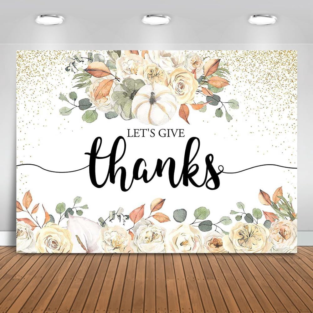 Custom Let's Give Thanks Backdrop Happy Thanksgiving Party Background ...
