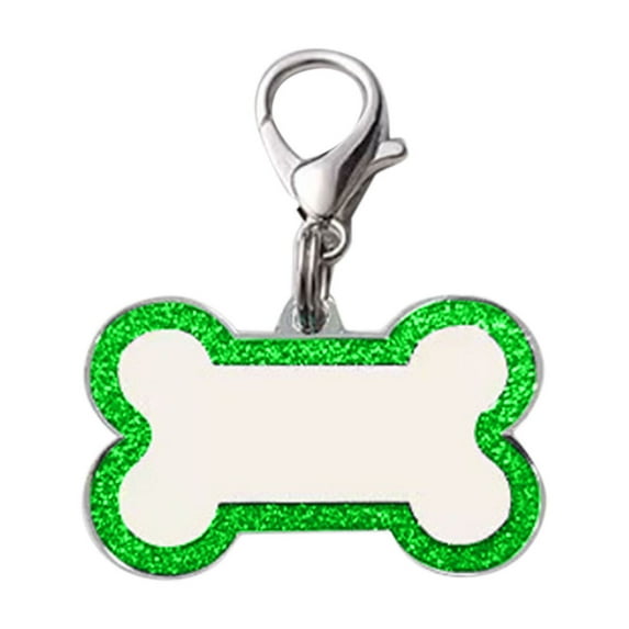 Custom Glitter Bone Dog Tag - Metal, 4-Line Engraving - for Dogs/Cats ...
