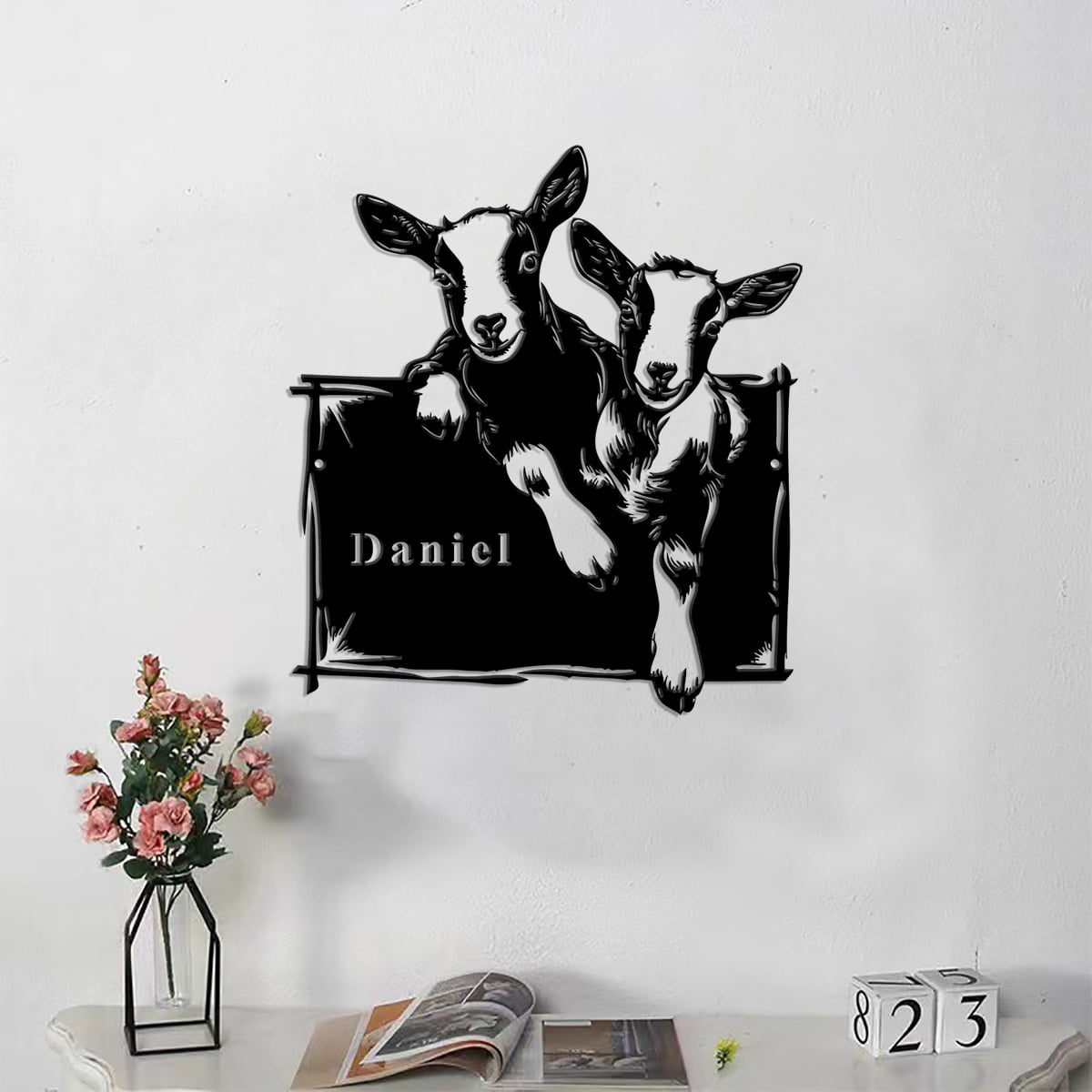 Custom Goat Farm Name Metal Sign, Personalized Goat Ranch Farm Wall Art ...