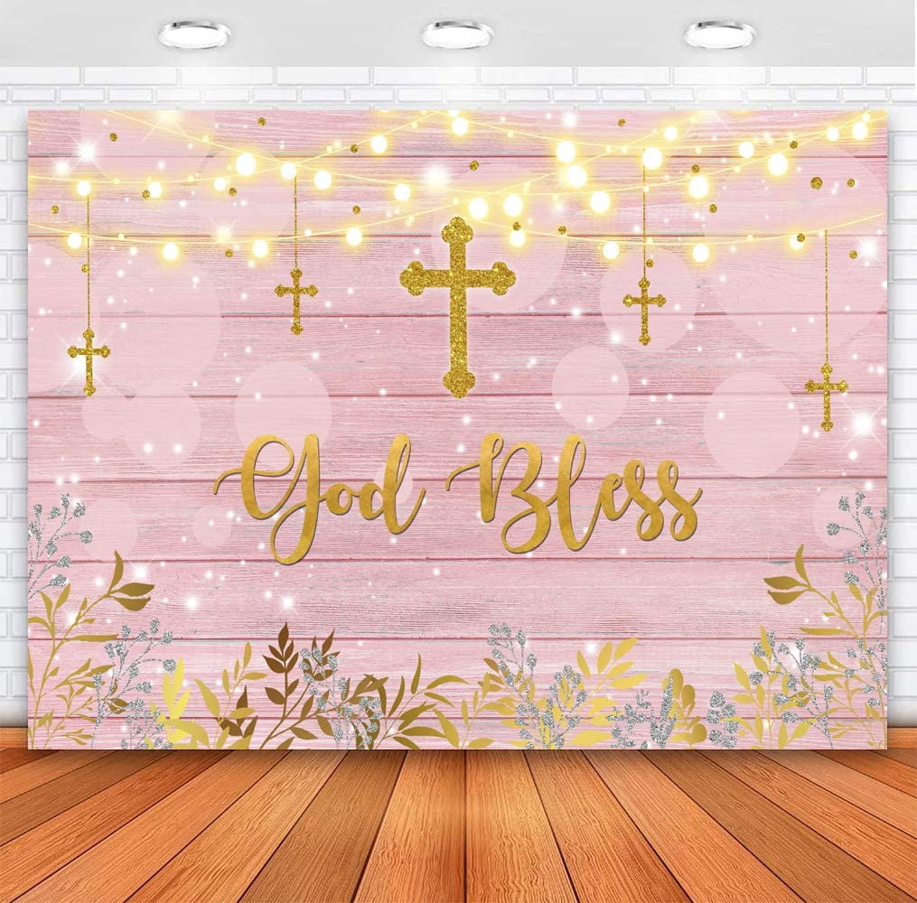Custom God Bless Backdrop Baptism Party First Holy Communion ...