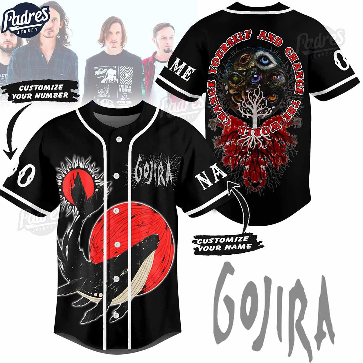 Custom Gojira Silvera Music Baseball Jersey - Walmart.com