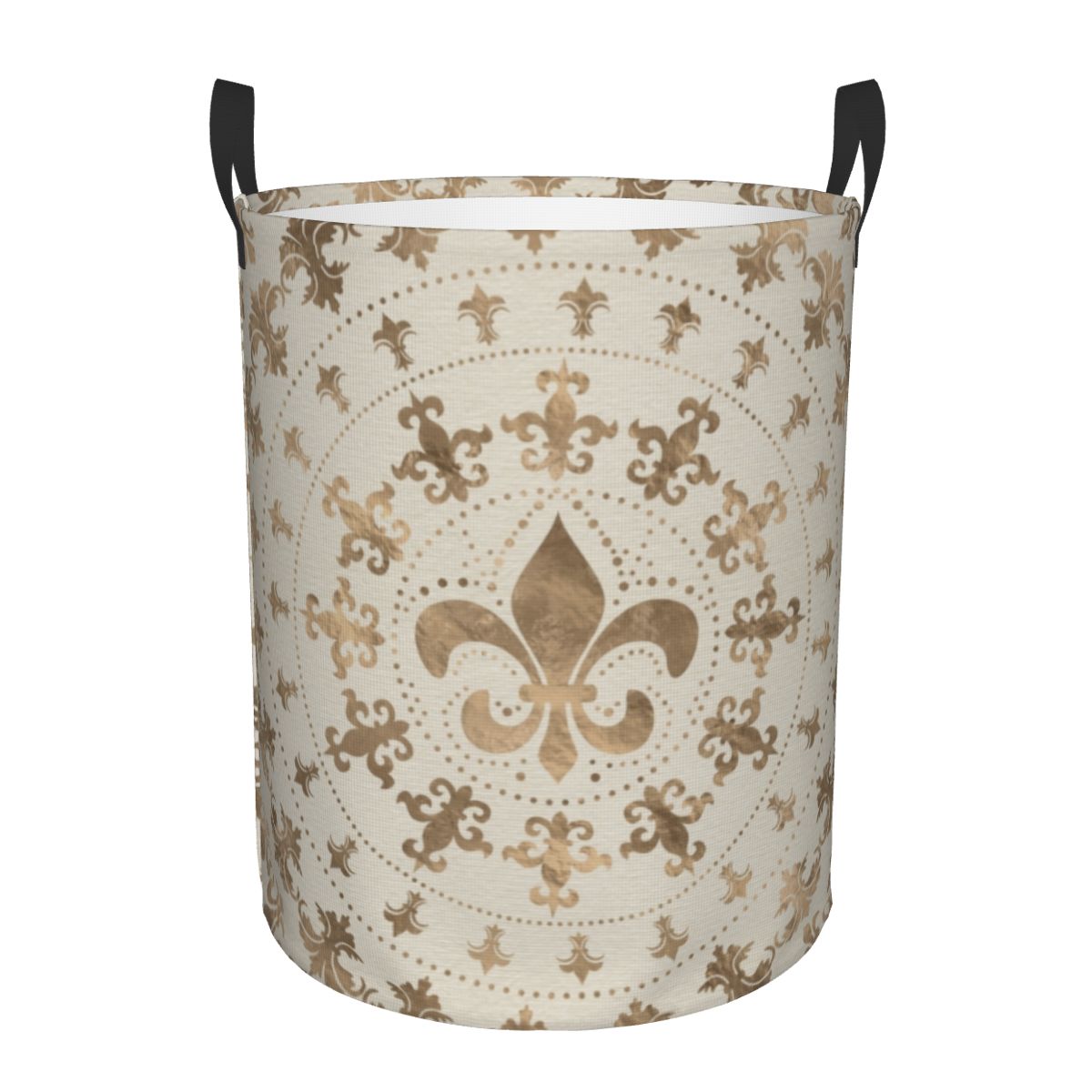 Custom Gold Filigree Fleur De Lis Laundry Hamper Large Storage Basket ...