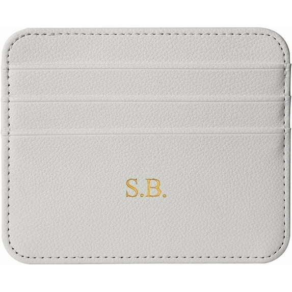 Custom Gold Silver Initial letters Credit Card Holder Wallet, PU ...