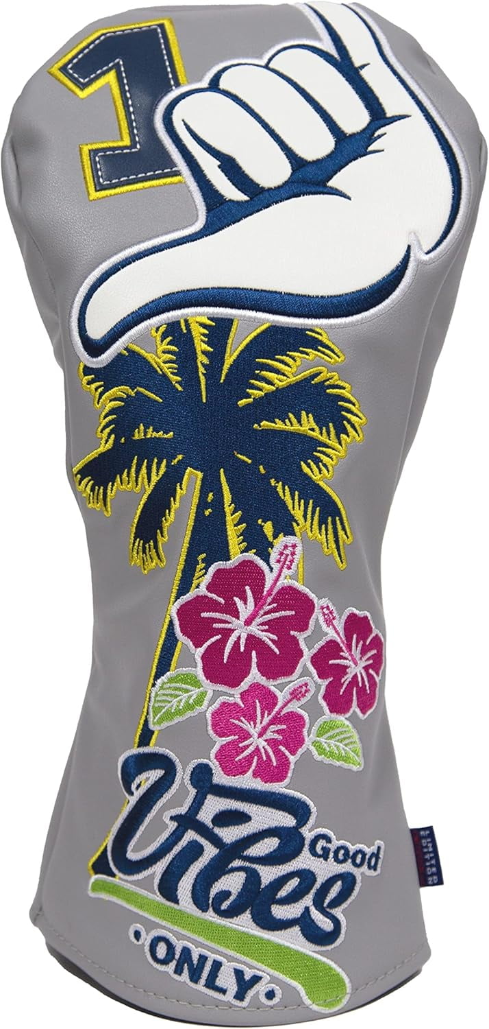 Custom Good Vibes Only Embroidered Golf Driver Head Cover - Glove Soft ...