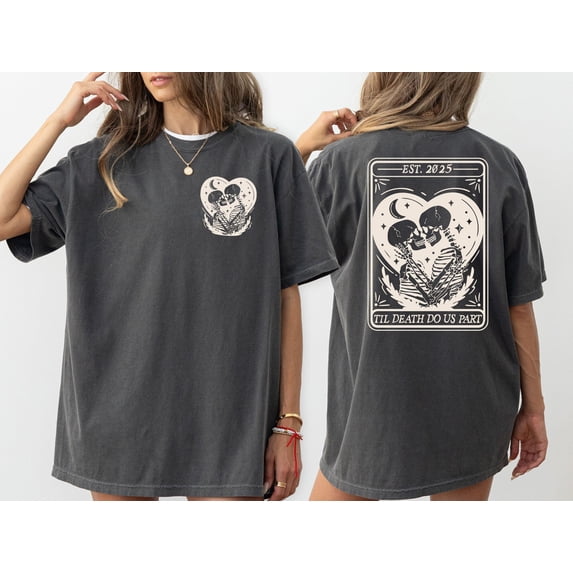 Custom Gothic Wedding Shirt Skeleton Bride Groom Halloween Anniversary ...