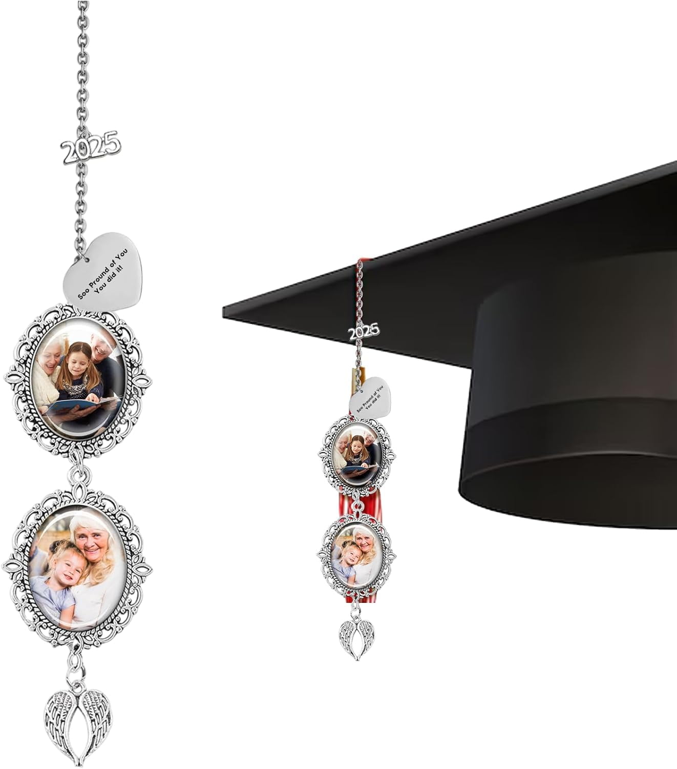 Custom Grad Cap Photo Tassel Pendant Gifts for Graduation 2025 Memorial ...