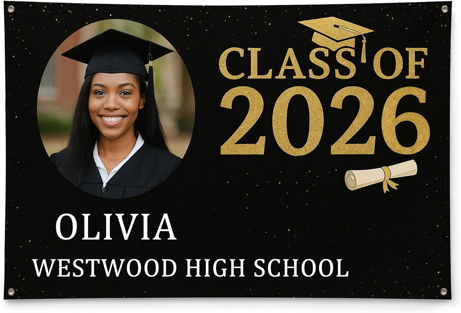 Custom Graduation Banner Class of 2026 with Photo and Name ...