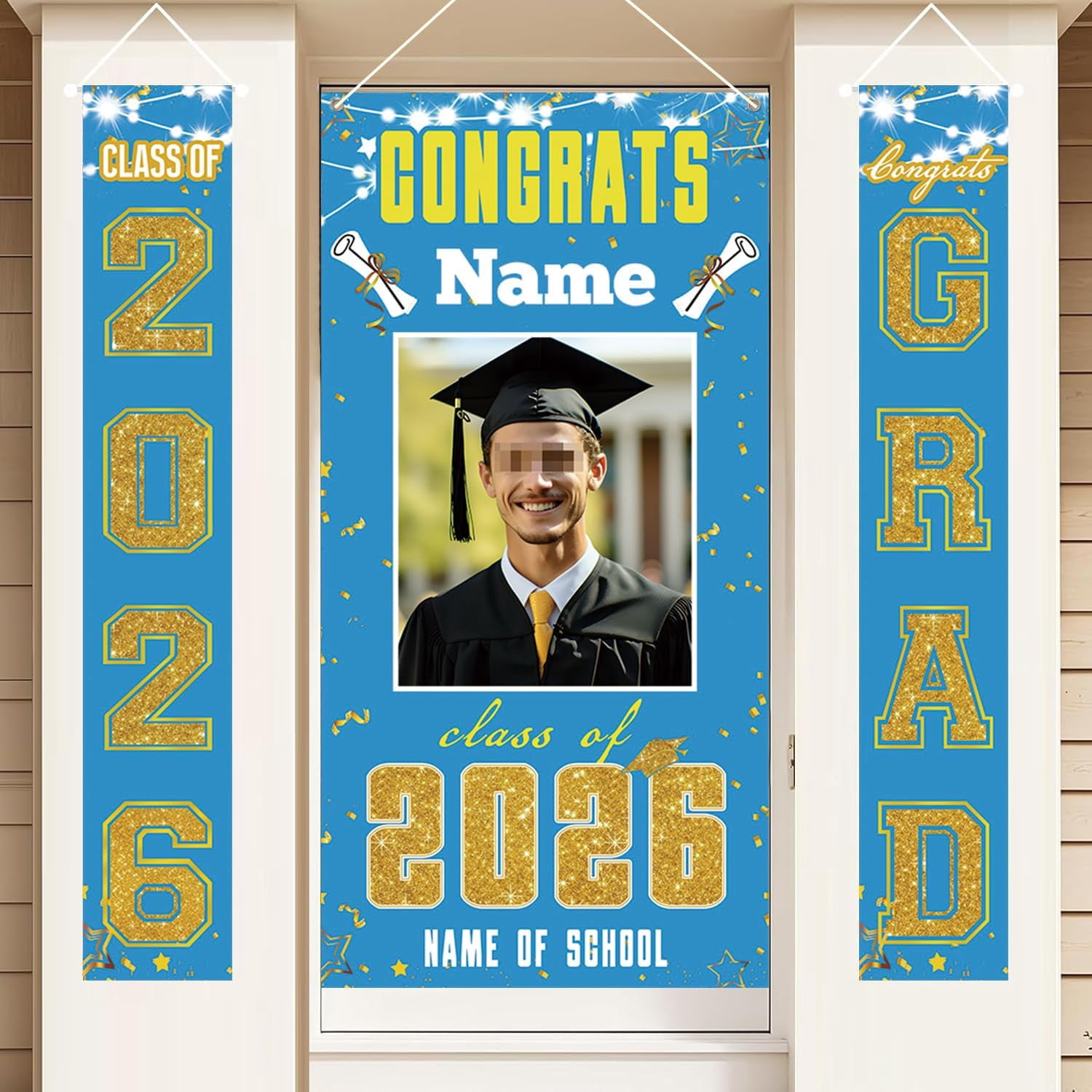 Custom Graduation Banner Set with Pictures Class of 2026 Personalized ...