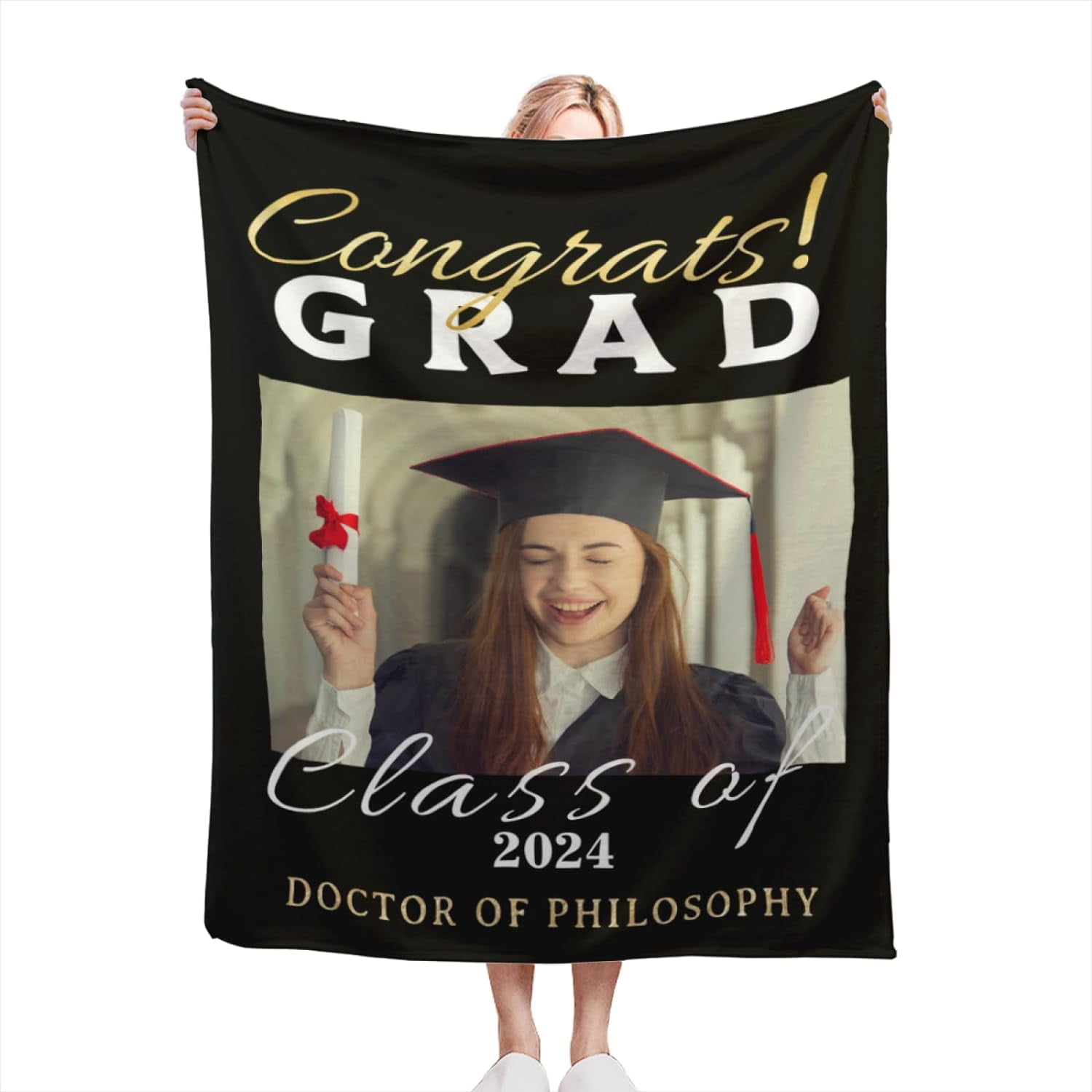 Custom Graduation Blanket with Photos Class of 2024 Graduates ...