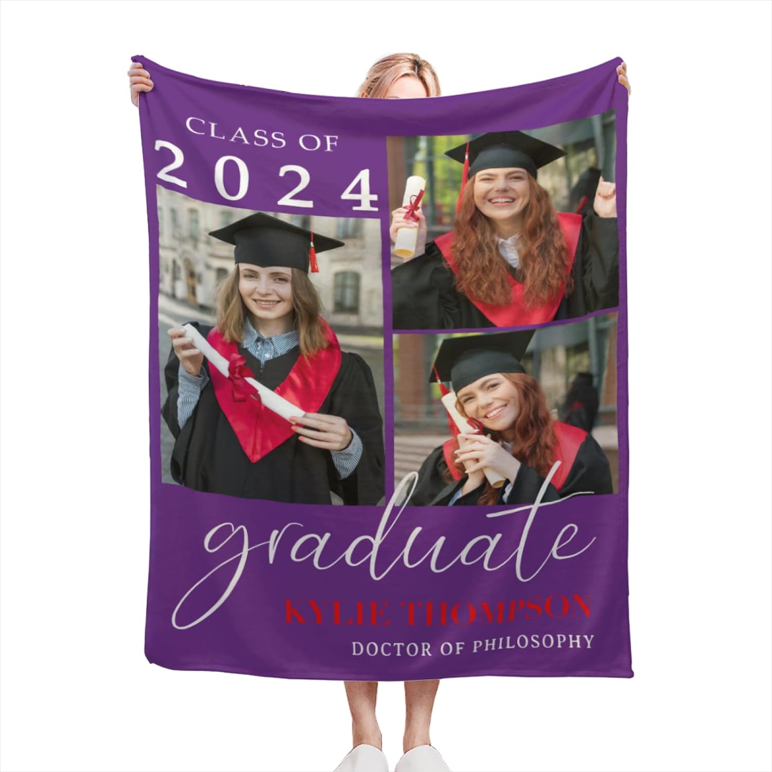 Custom Graduation Blanket with Photos Class of 2024 Graduates ...