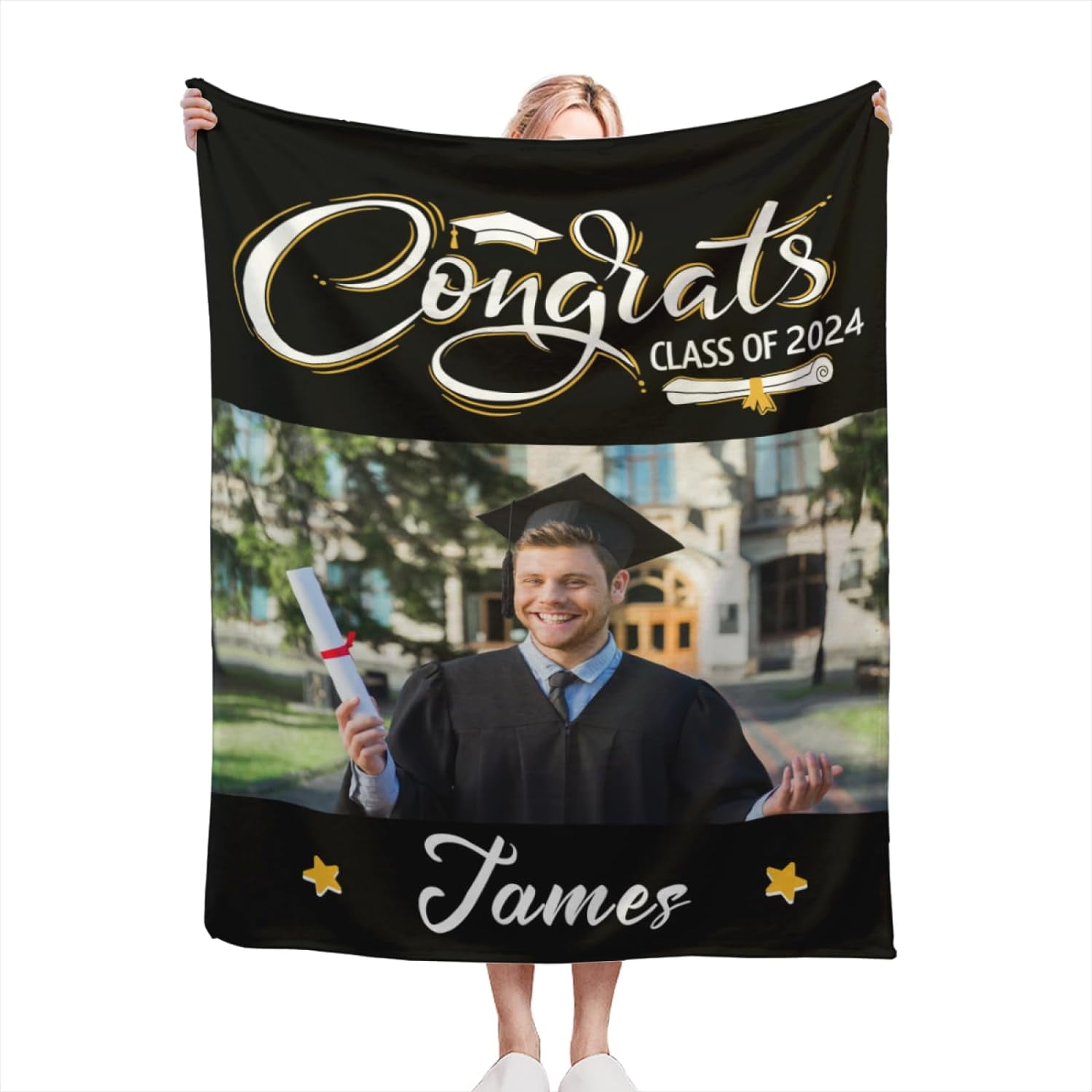 Custom Graduation Blanket with Photos Class of 2024 Graduates ...