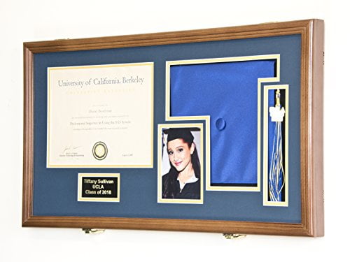 Custom Graduation Diploma Frame Tassel Photo Cap Engraving Display Case ...