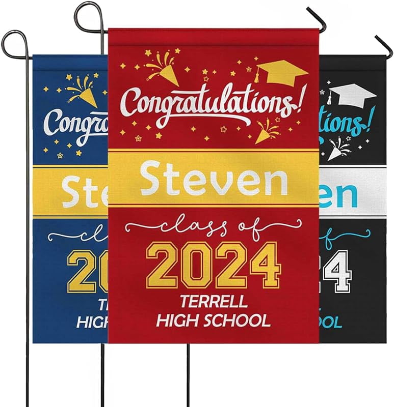 Custom Graduation Garden Flag Class of 2024 Personalized Name Yard ...