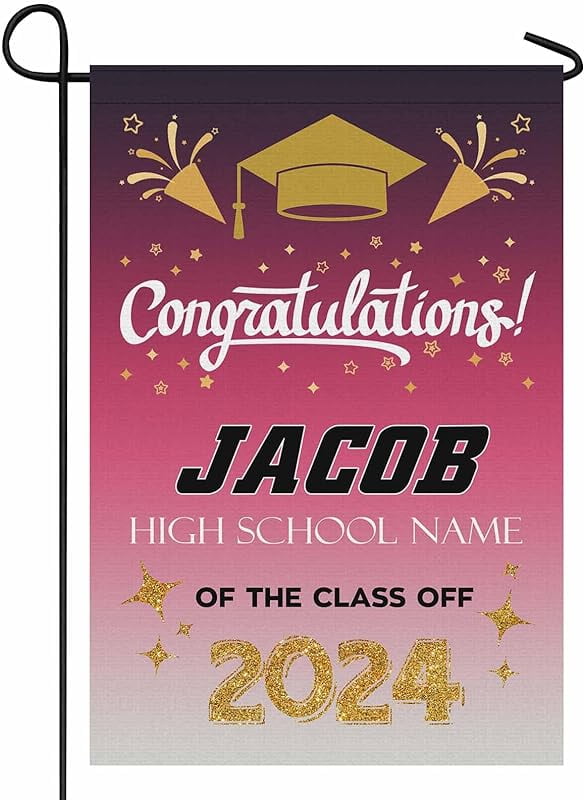 Custom Graduation Garden Flag Class of 2024 Personalized Name Yard ...