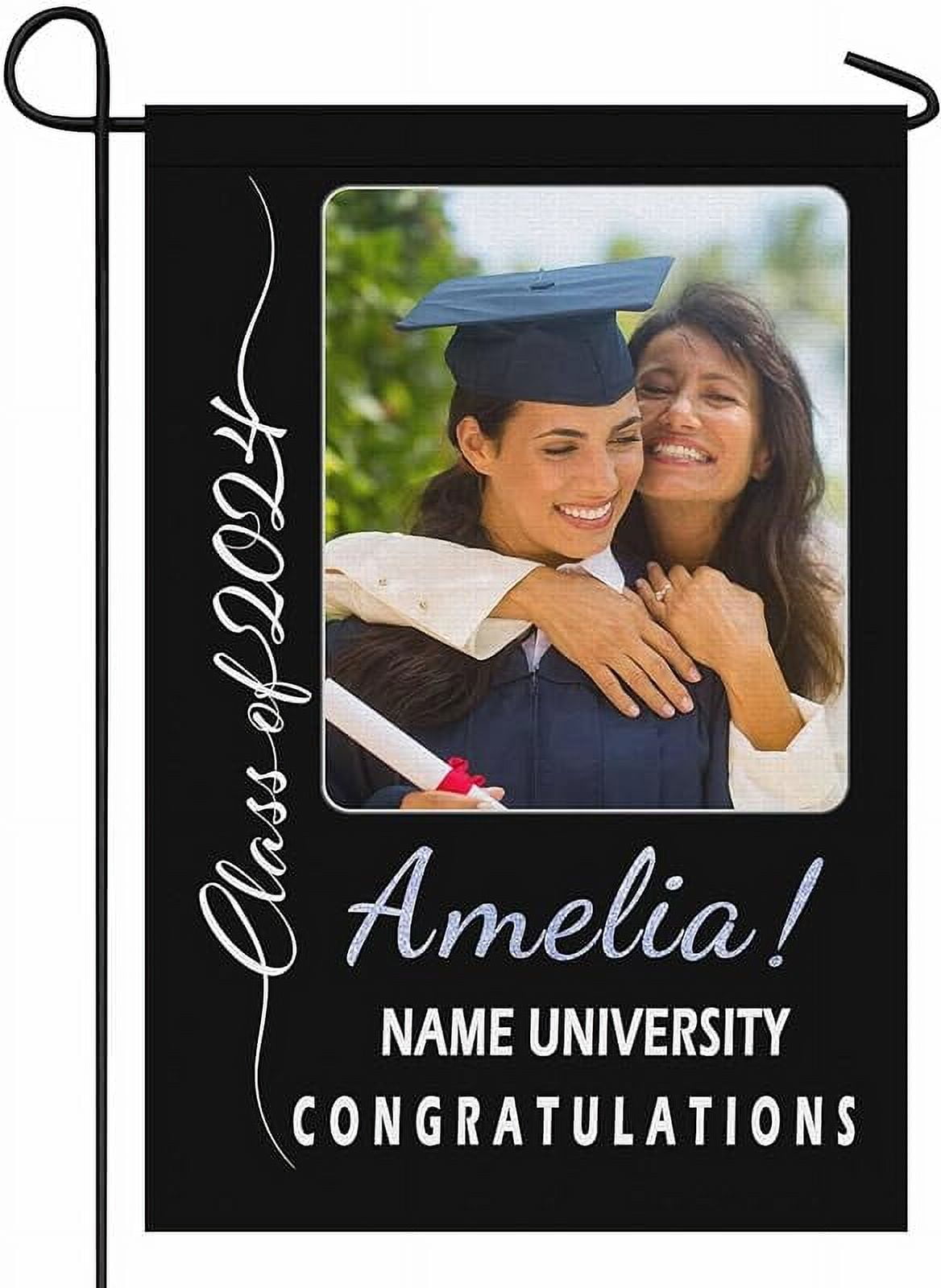 Custom Graduation Garden Flag with Name & Photo Personalized 2024 ...