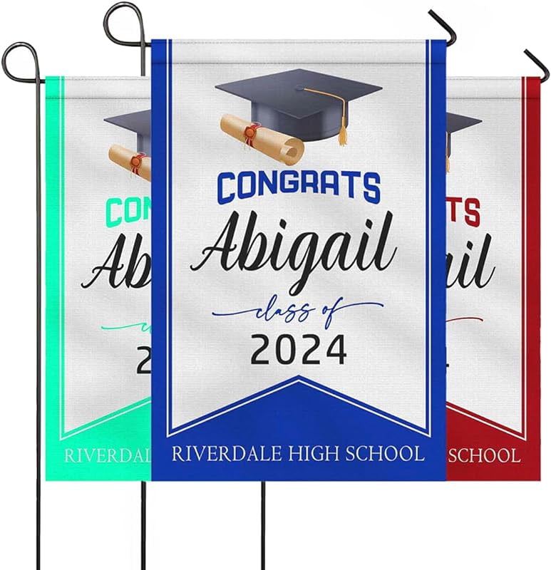 Custom Graduation Garden Flag with Name & Photo Personalized 2024 ...