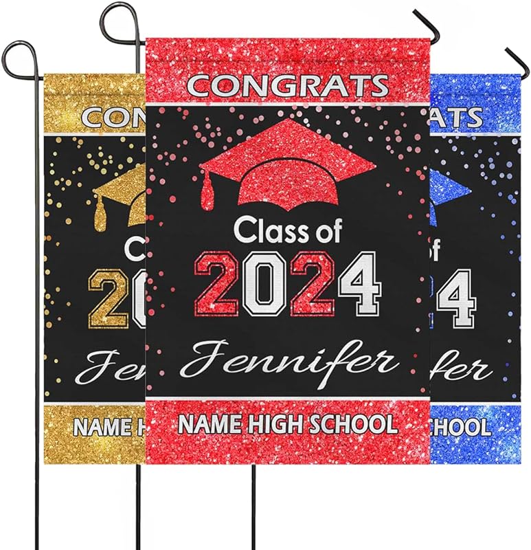 Custom Graduation Garden Flag with Name & Photo Personalized 2024 ...
