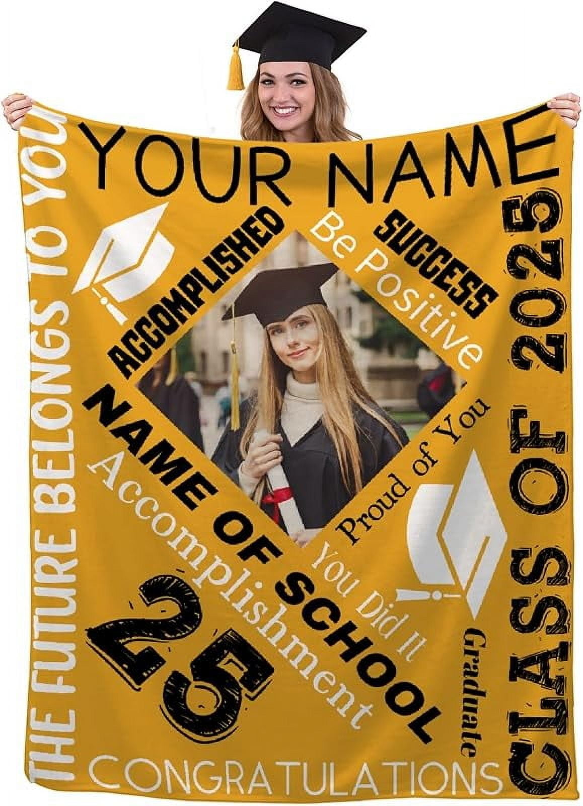 Custom Graduation Gifts Blanket for College Student Friends ...