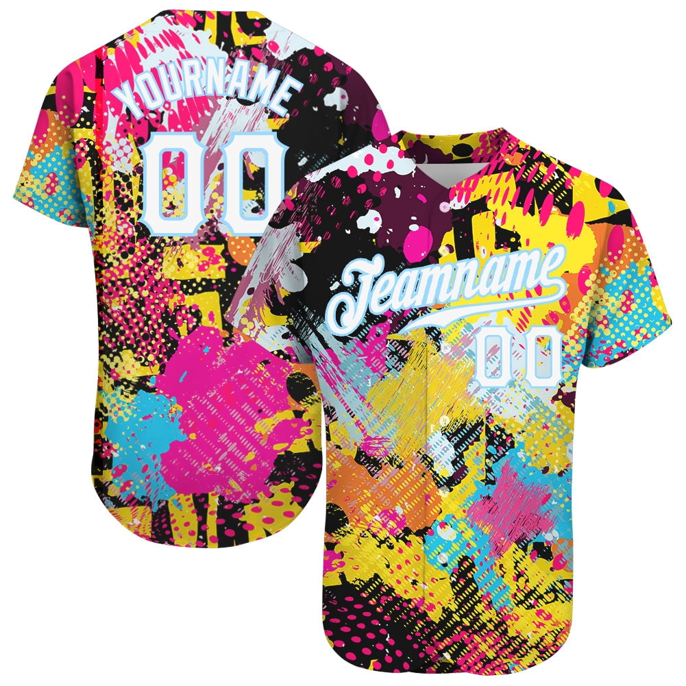Custom Graffiti Bright Psychedelic Pattern White-Light Blue 3D ...