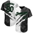 Custom Graffiti Pattern Black-Kelly Green 3D Scratch Authentic Baseball ...