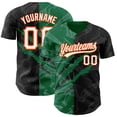 Custom Graffiti Pattern Black Kelly Green-Orange 3D Scratch Authentic ...