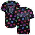 Custom Graffiti Pattern Black-Light Blue 3D Dots And Kiss Lips ...