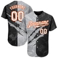 Custom Graffiti Pattern White Gray-Orange 3D Scratch Authentic Baseball ...