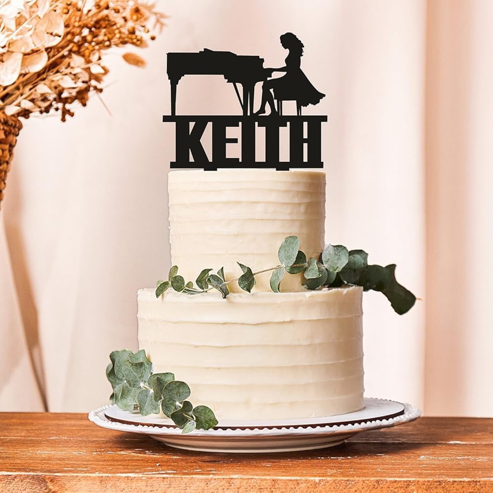Custom Grand Piano Cake Topper, Pianist Cake Topper, Personalized Cake ...