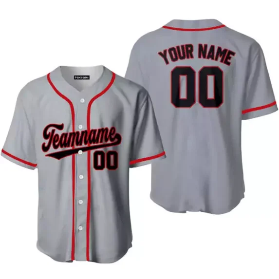 Custom Gray Black Red Custom Baseball Jerseys For Men & Women JN10761 ...
