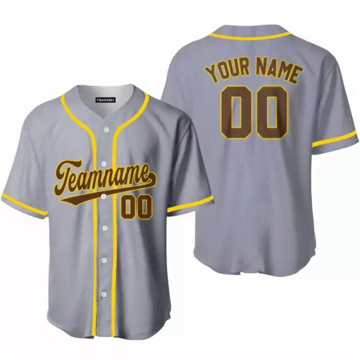 Custom Gray Brown Gold Custom Baseball Jerseys For Men & Women JN10782 ...