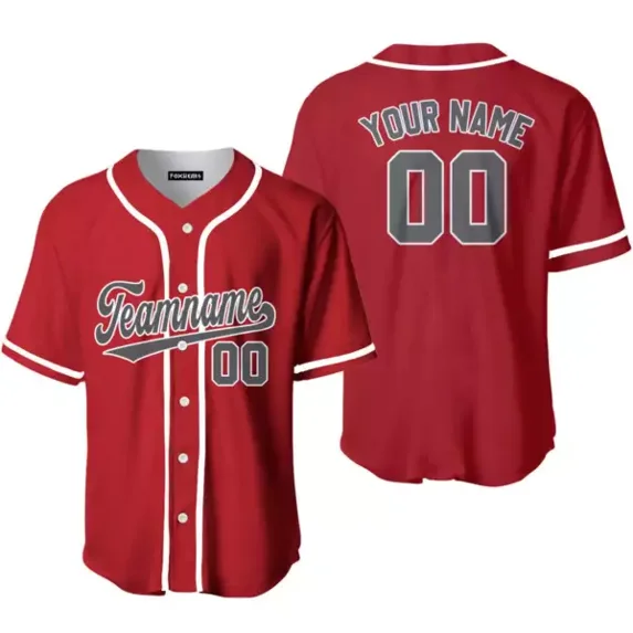 Custom Gray White And Red Custom Baseball Jerseys For Men & Women ...