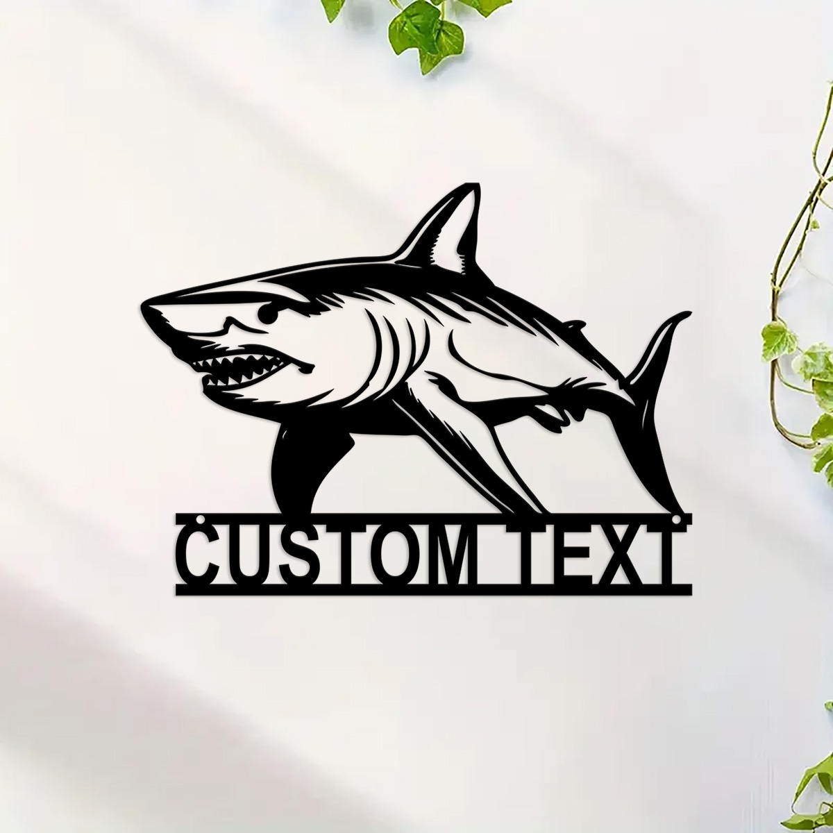 Custom Great White Shark Metal Wall Sign, Personalized Great White ...