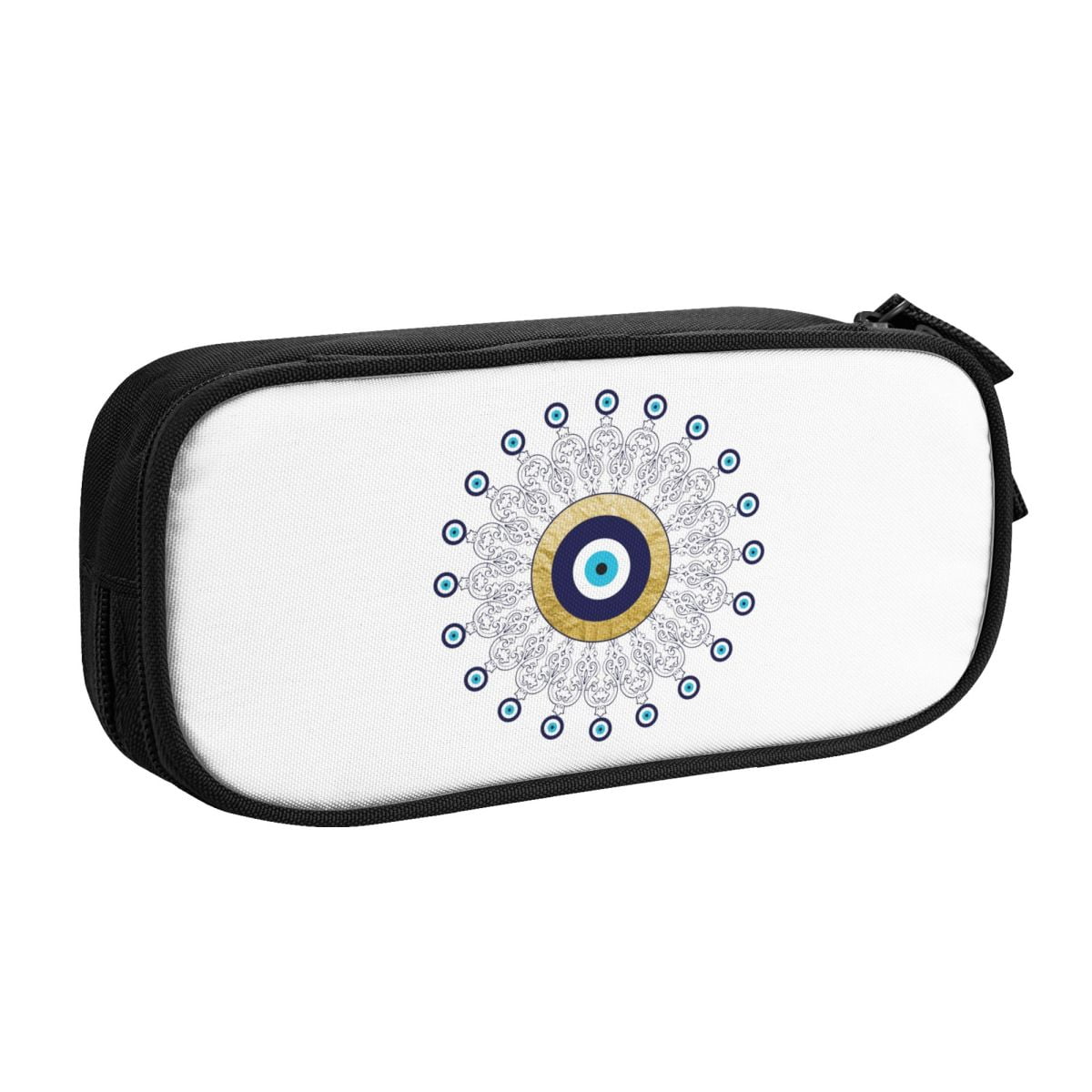 Custom Greek Blue Glass Evil Eye Pencil Cases for Large Capacity Nazar ...