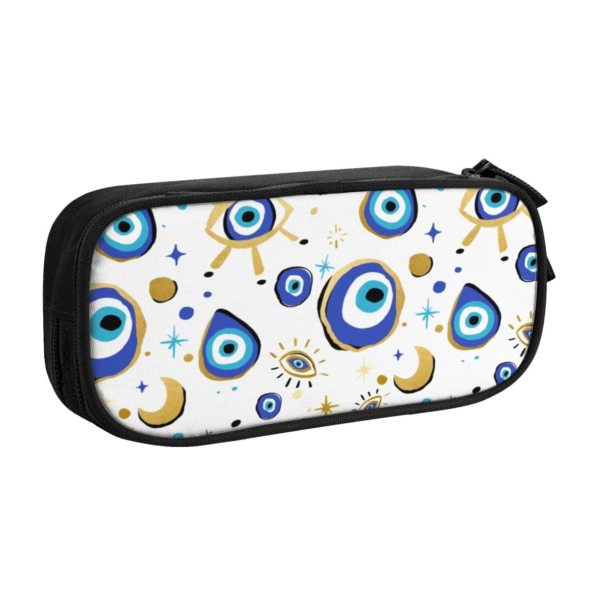 Custom Greek Blue Glass Evil Eye Pencil Cases for Large Capacity Nazar ...