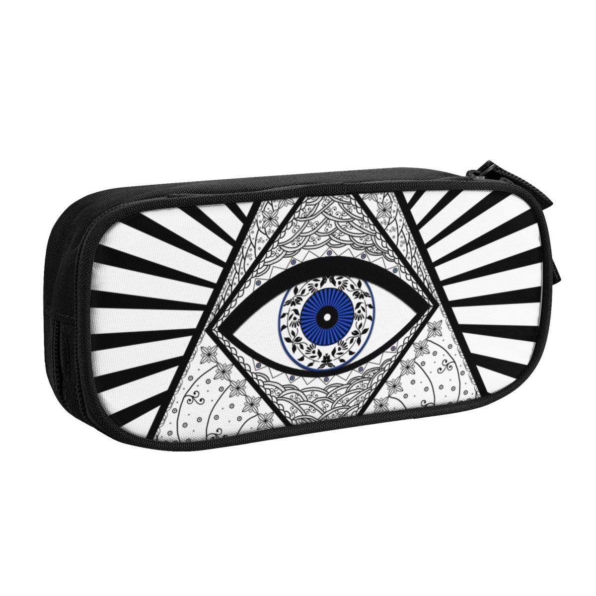 Custom Greek Blue Glass Evil Eye Pencil Cases for Large Capacity Nazar ...
