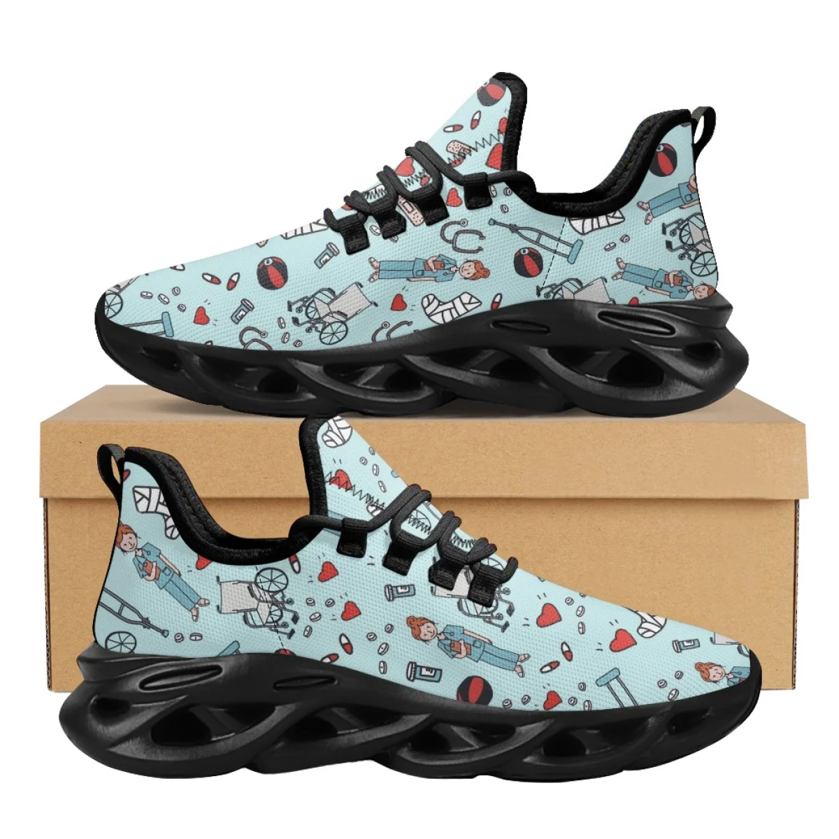 Custom Green Weed Leaves Print Mesh Sneakers Outdoor Lightweight ...