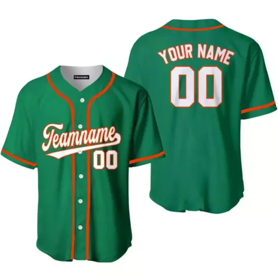 Custom Green White Orange Custom Baseball Jerseys For Men & Women ...