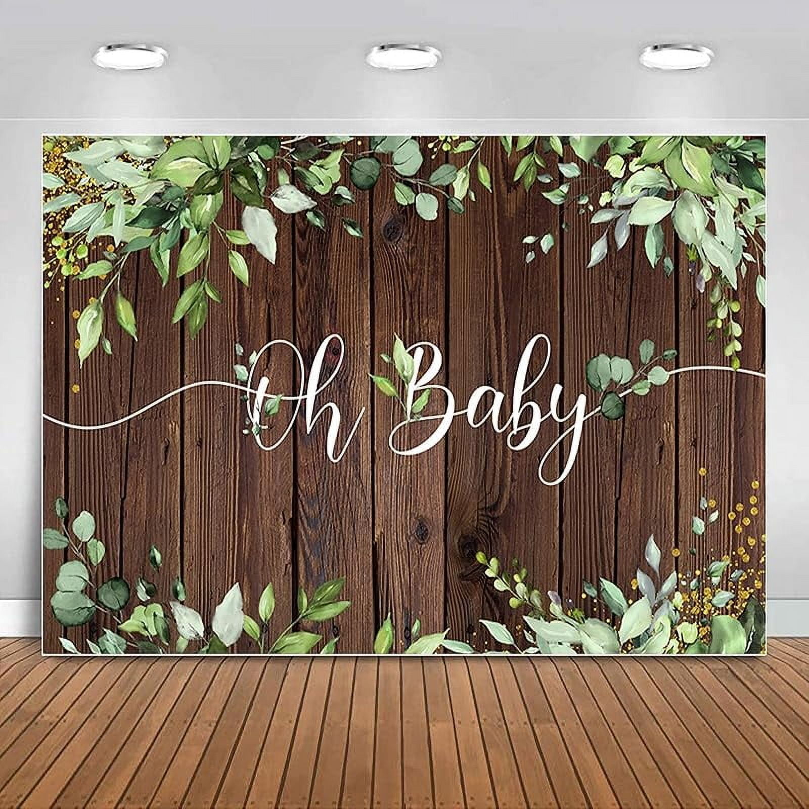 Custom Greenery Baby Shower Backdrop Neutral Baby Shower Decorations ...